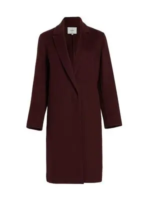 Vince Classic Straight Coat Deep Wine