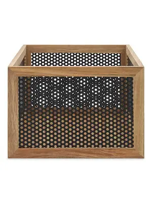 NEAT METHOD Bins, Baskets, & Cabinets Perforated Acacia Basket - Black - One-color