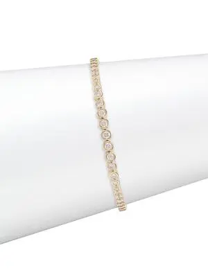 Saks Fifth Avenue Collection 14k & 1.90 Tcw Diamond Bezel Tennis Bracelet/7 - Yellow Gold