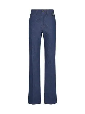 Fendi Logo Embroidered Straight Leg Jeans