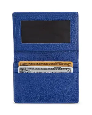 ROYCE NEW YORK Executive Leather Card Case - Cobalt Blue