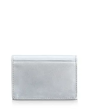 ROYCE NEW YORK Executive Leather Card Case Silver