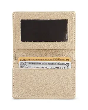 ROYCE NEW YORK Executive Leather Card Case Taupe