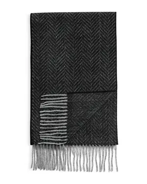Bloomingdale'S Herringbone Oversized Cashmere Scarf Exclusive - Black