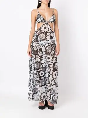 AMIR SLAMA Floral-print Maxi Dress