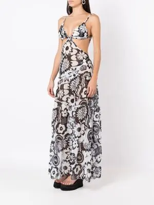 AMIR SLAMA Floral-print Maxi Dress