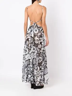 AMIR SLAMA Floral-print Maxi Dress