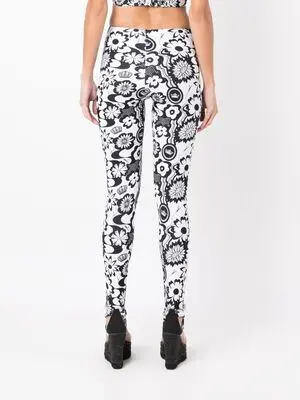 AMIR SLAMA Floral-print High-waisted Leggings