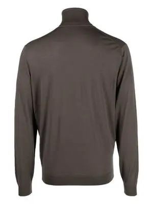 DELL'OGLIO Merino-wool Roll-neck Jumper - Brown