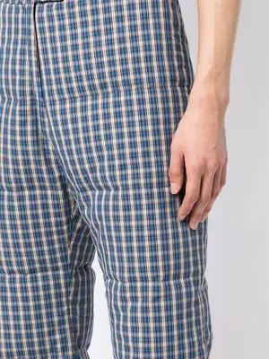 ERL Wide-leg Checked Trousers