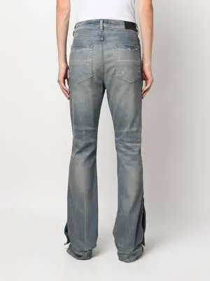 Amiri Ripped Detail Bootcut Jeans - Blue