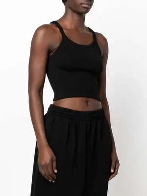 Wardrobe.NYC Scoop-neck Cropped Top - Black