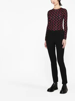 Moncler Logo-patch High-waisted Trousers - Black