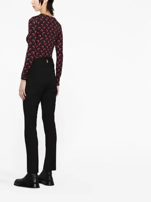 Moncler Logo-patch High-waisted Trousers - Black
