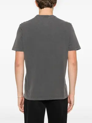 GOLDEN GOOSE Inverted-logo Distressed-effect T-shirt - Grey