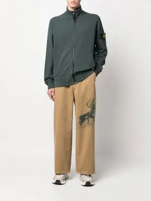 Incotex Graphic-print Wide-leg Trousers
