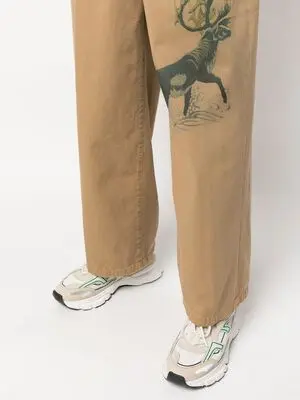 Incotex Graphic-print Wide-leg Trousers