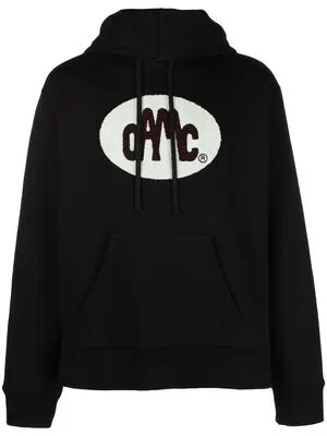 OAMC Logo-patch Pullover Hoodie - Black