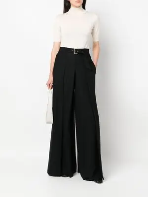 Alberta Ferretti Belted-waist Wide-leg Trousers
