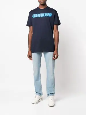 Philipp Plein Logo Print T-shirt - Blue