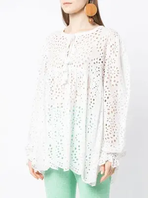 BAMBAH Crochet Flared Blouse