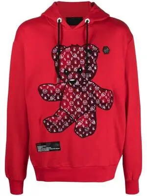 Philipp Plein Teddy Bear Long-sleeve Hoodie - Red
