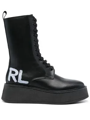 Karl Lagerfeld Logo-print Combat Boots