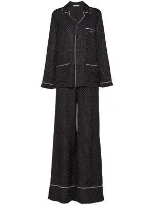 Prada Embroidered Twill Pajamas