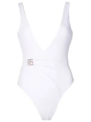 AMIR SLAMA Ribbed Swimsuit - White
