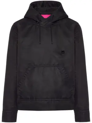 Valentino Garavani Stud-detail Padded Hoodie - Black