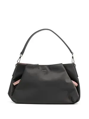 AGNES B. Logo-plaque Satin Shoulder Bag - Grey