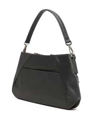 AGNES B. Logo-plaque Satin Shoulder Bag - Grey