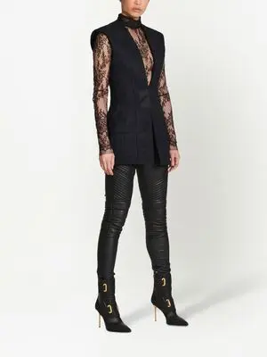 Balmain Plunging V-neck Sleeveless Jacket
