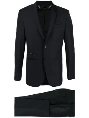 Philipp Plein Logo-detail Single-breasted Suit - Blue