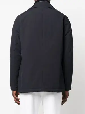 FAY Quilted Double-breasted Coat - Blue
