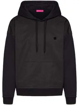 Valentino Garavani Stud Detail Panelled Hoodie - Black