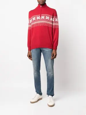 Brunello Cucinelli Fair Isle Zip-neck Jumper