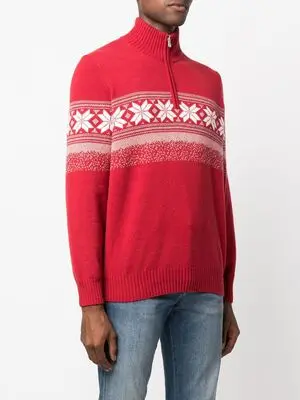 Brunello Cucinelli Fair Isle Zip-neck Jumper