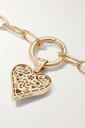 MARLO LAZ Mini Southwestern Heart 14-karat Diamond Bracelet