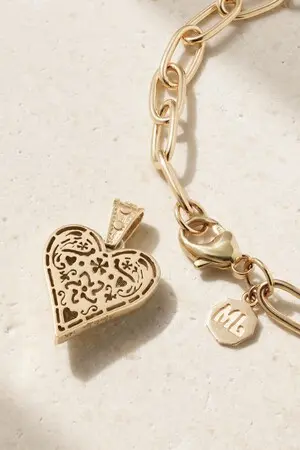 MARLO LAZ Mini Southwestern Heart 14-karat Diamond Bracelet