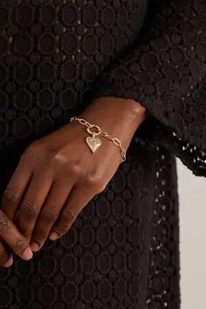 MARLO LAZ Mini Southwestern Heart 14-karat Diamond Bracelet