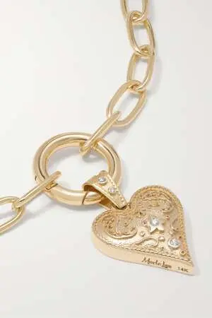 MARLO LAZ Mini Southwestern Heart 14-karat Diamond Bracelet
