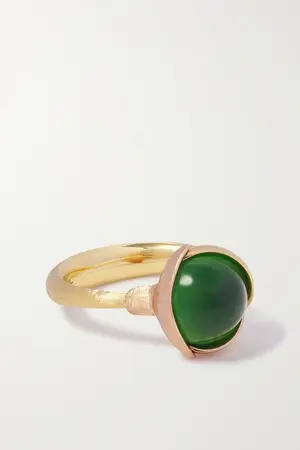 OLE LYNGGAARD COPENHAGEN Lotus Serpentine Ring - Green