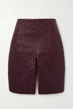 Bottega Veneta Intrecciato Leather Skirt