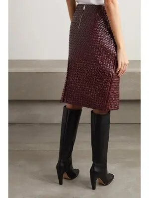 Bottega Veneta Intrecciato Leather Skirt