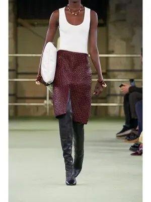Bottega Veneta Intrecciato Leather Skirt