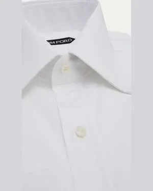 TOM FORD Point Collar Dress Shirt - Wht Sld