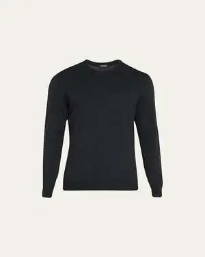 Kiton Wool Crewneck Sweater - Blk