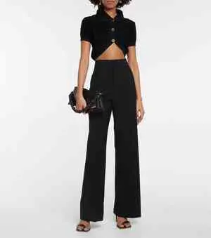 Jacquemus Le Cardigan Campana Knit Crop Top - Black