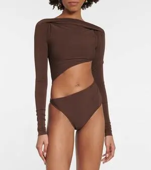 Jacquemus Le Body Carozzu Cutout Bodysuit - Brown